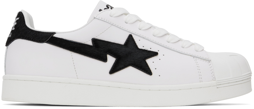 BAPE: White Skull STA #2 M1 Sneakers | SSENSE