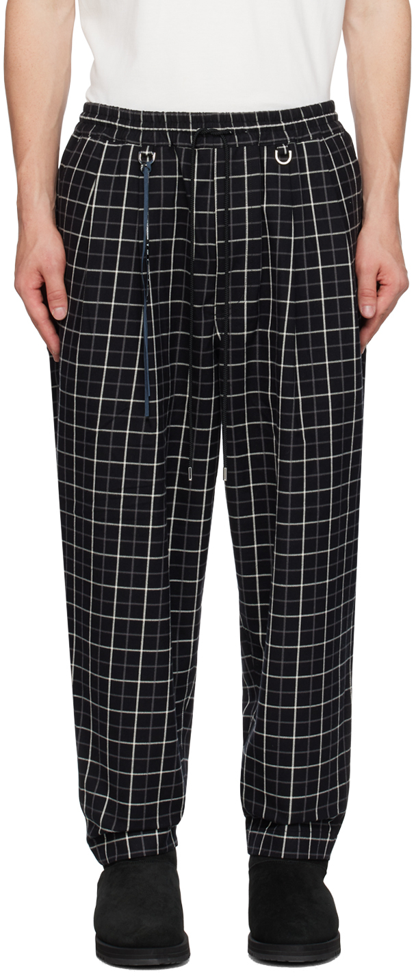 Black Check Trousers by mastermind JAPAN on Sale