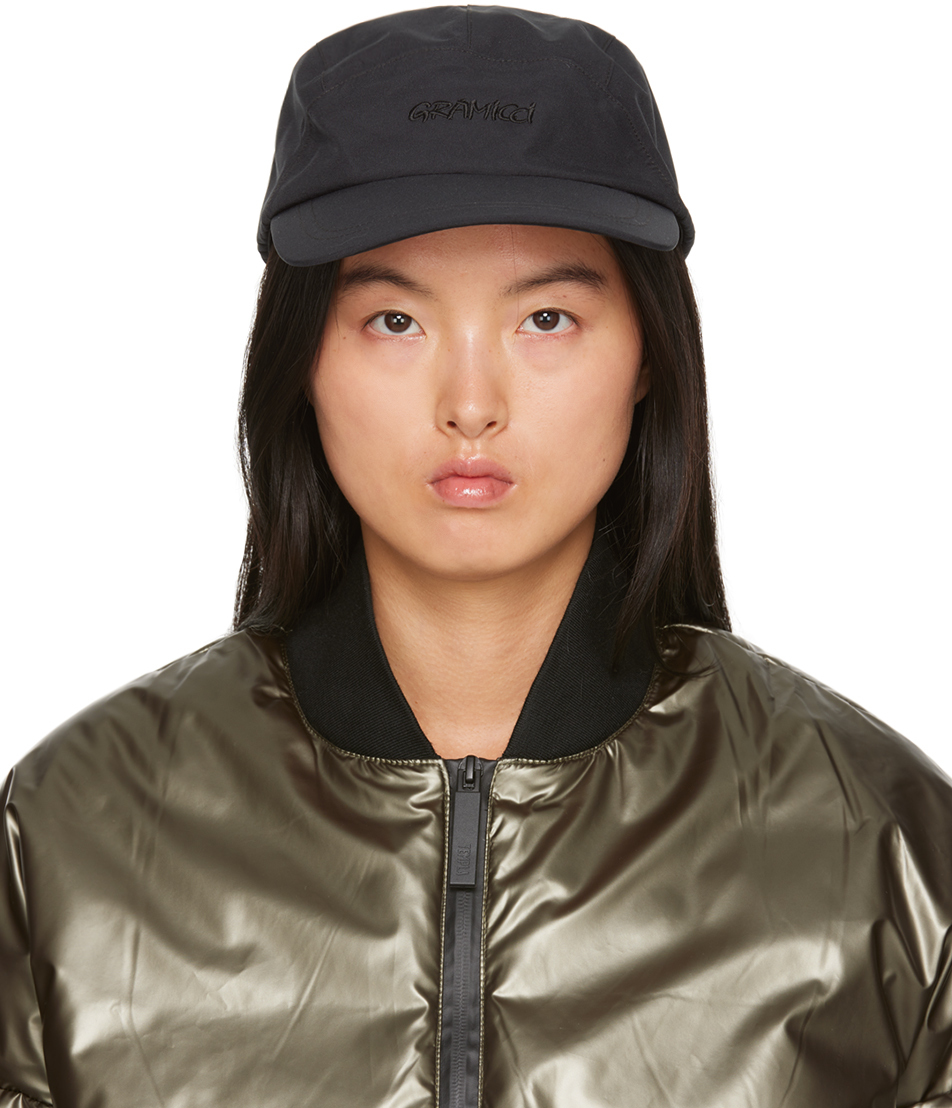 Black Laminated Cap by Gramicci on Sale