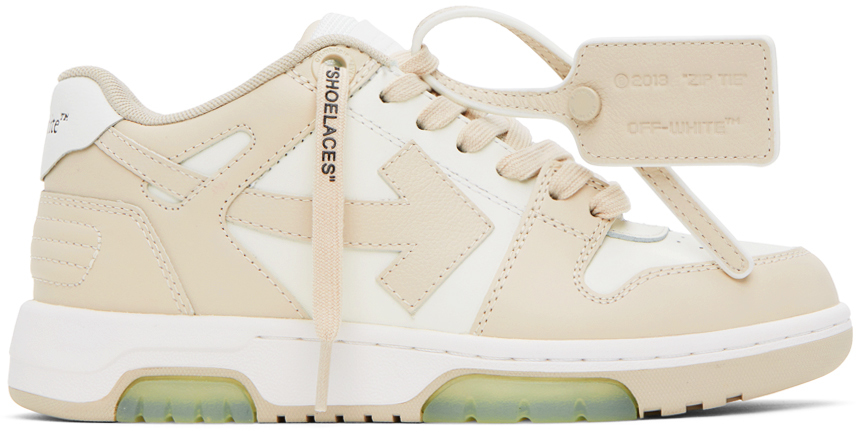 Beige & White Out Of Office Sneakers by Off-White on Sale