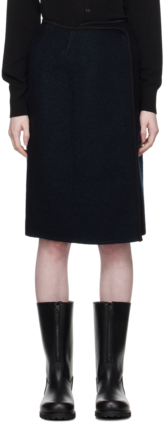 Black Walker Midi Skirt by Rier on Sale