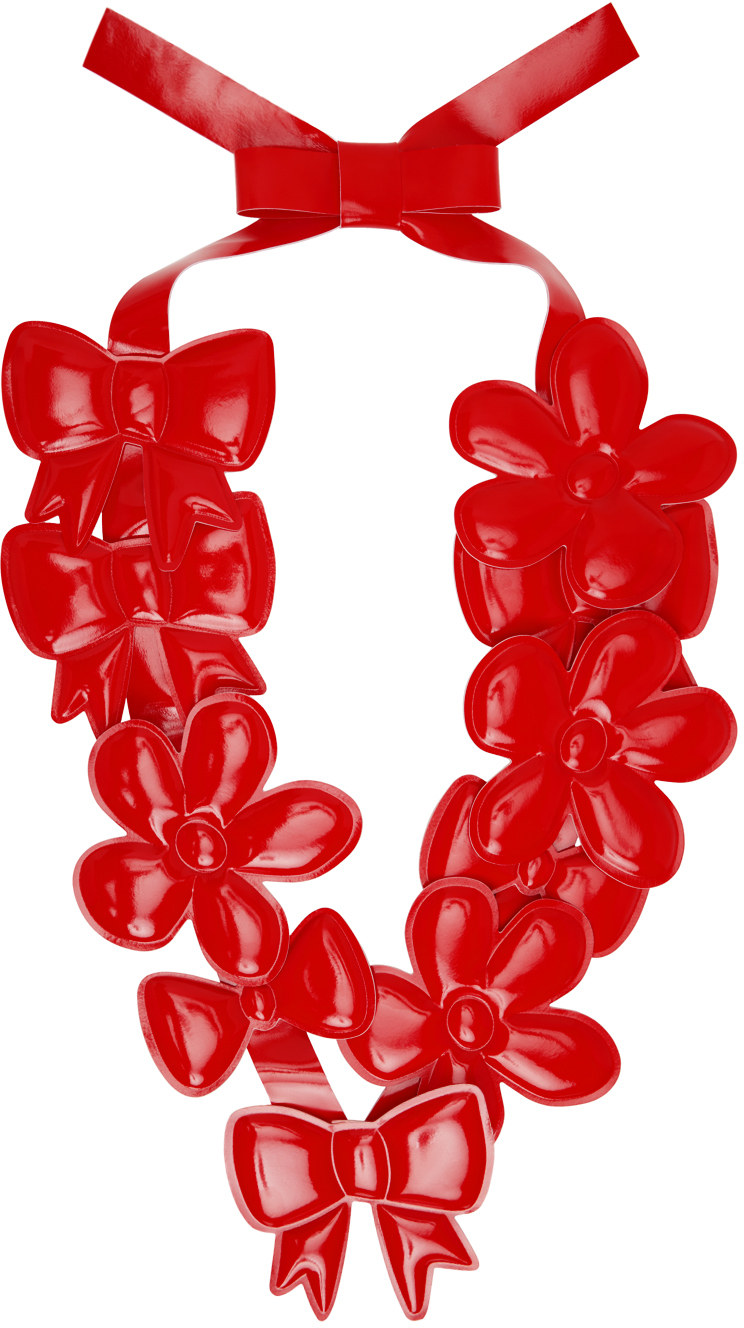 Comme des Garçons Girl: Red Bow & Flower Necklace | SSENSE