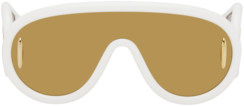 LOEWE: White Wave Mask Sunglasses | SSENSE UK
