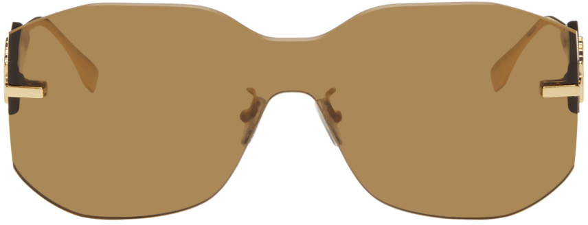 Fendi: Gold Fendigraphy Sunglasses | SSENSE