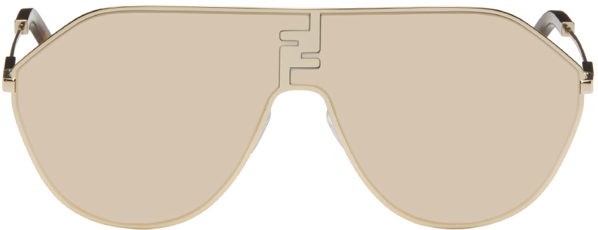 Gold FF Match Sunglasses by Fendi on Sale