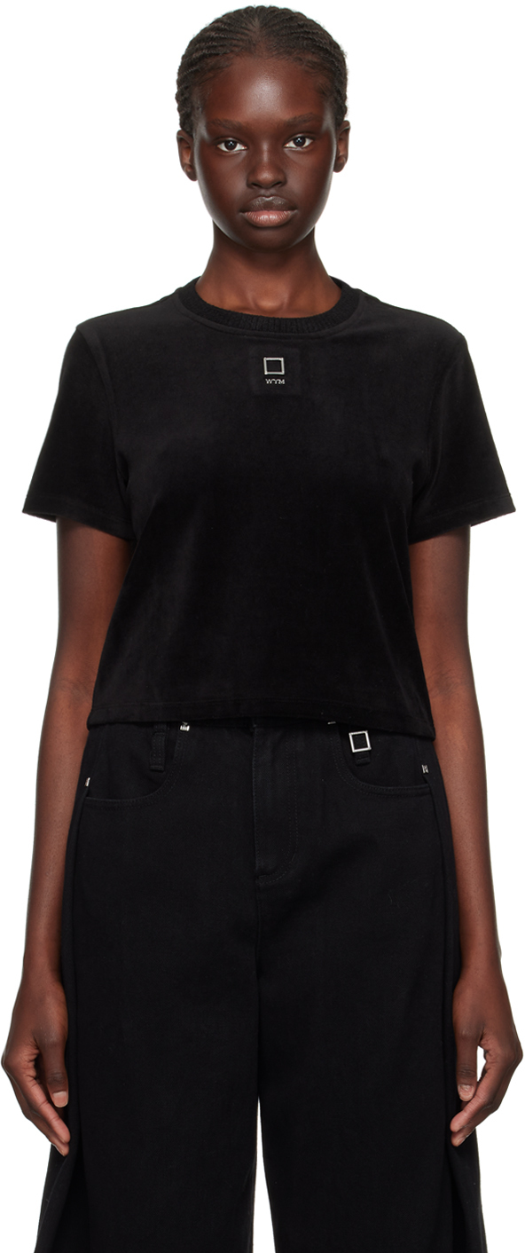Black Square Tab T-Shirt by WOOYOUNGMI on Sale