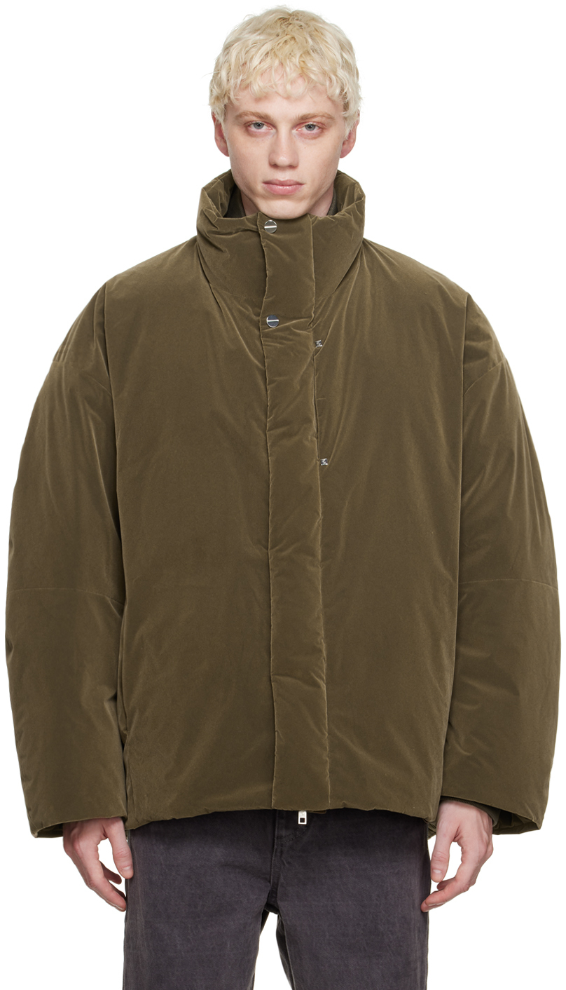 Khaki Welt Pocket Down Jacket by WOOYOUNGMI on Sale