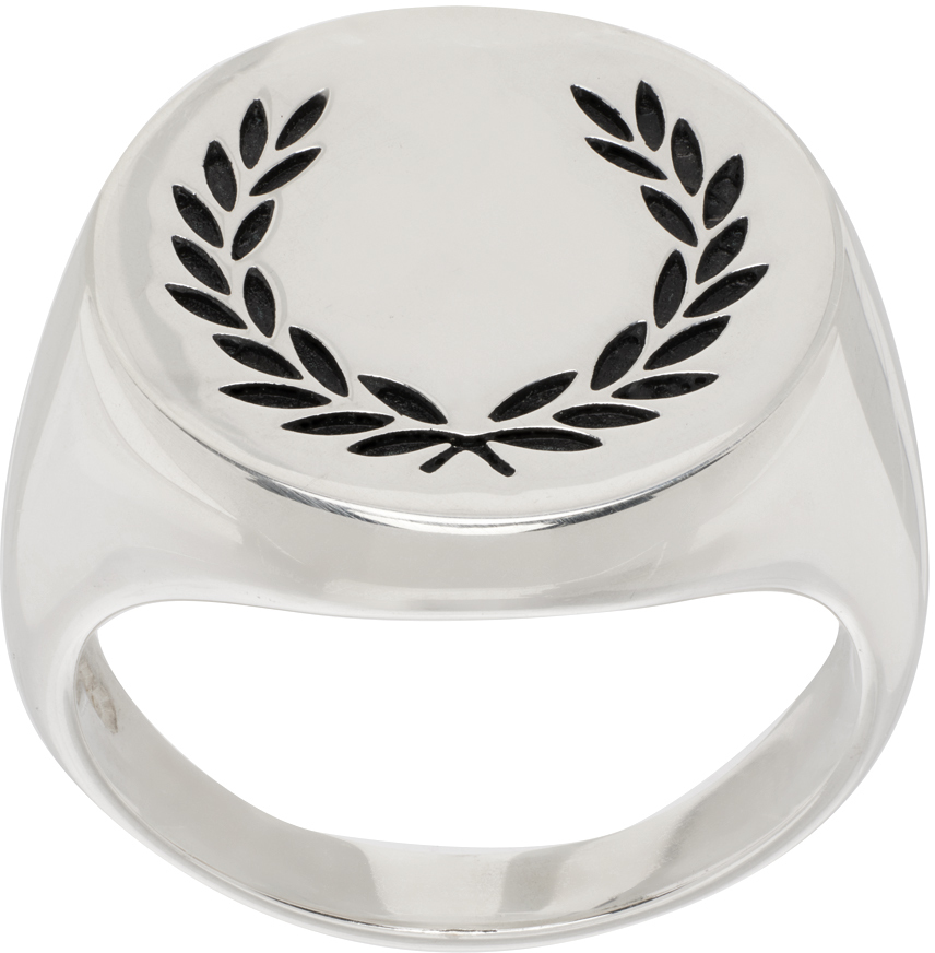 Fred Perry Silver Laurel Wreath Ring In Metallic Silver | ModeSens