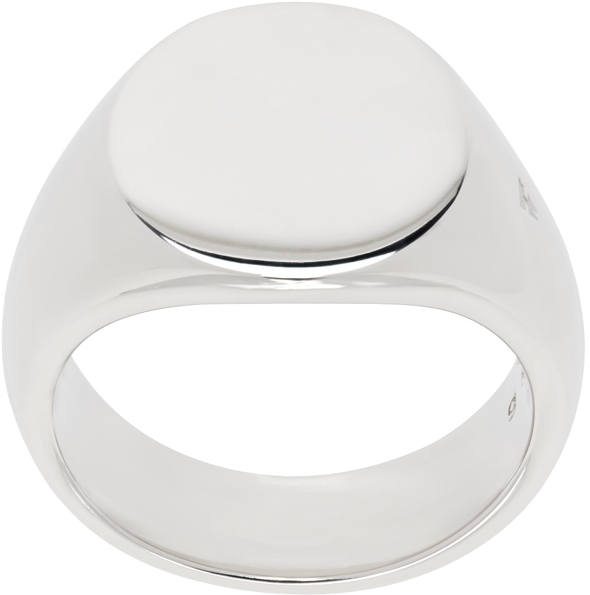 Tom Wood: Silver Oval Polished Ring | SSENSE