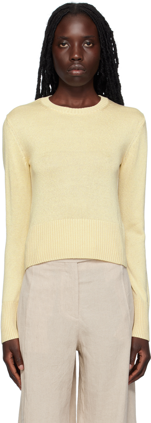 Pull beige à col ras du cou TOTEME en solde
