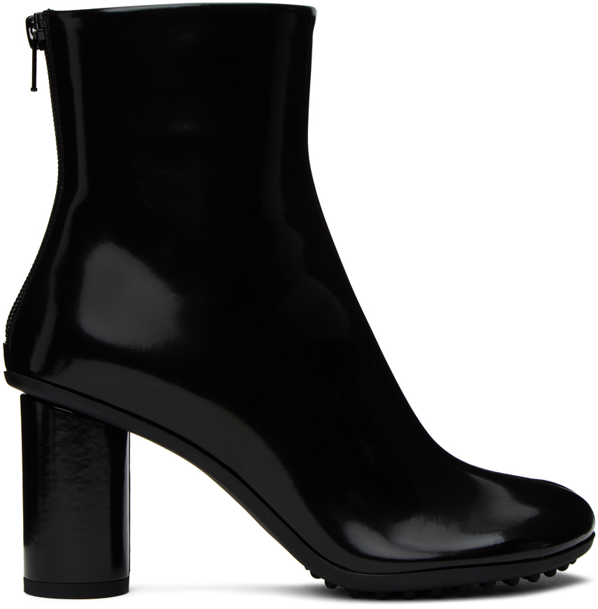 Bottega Veneta: Bottes à talon Atomic noires | SSENSE France
