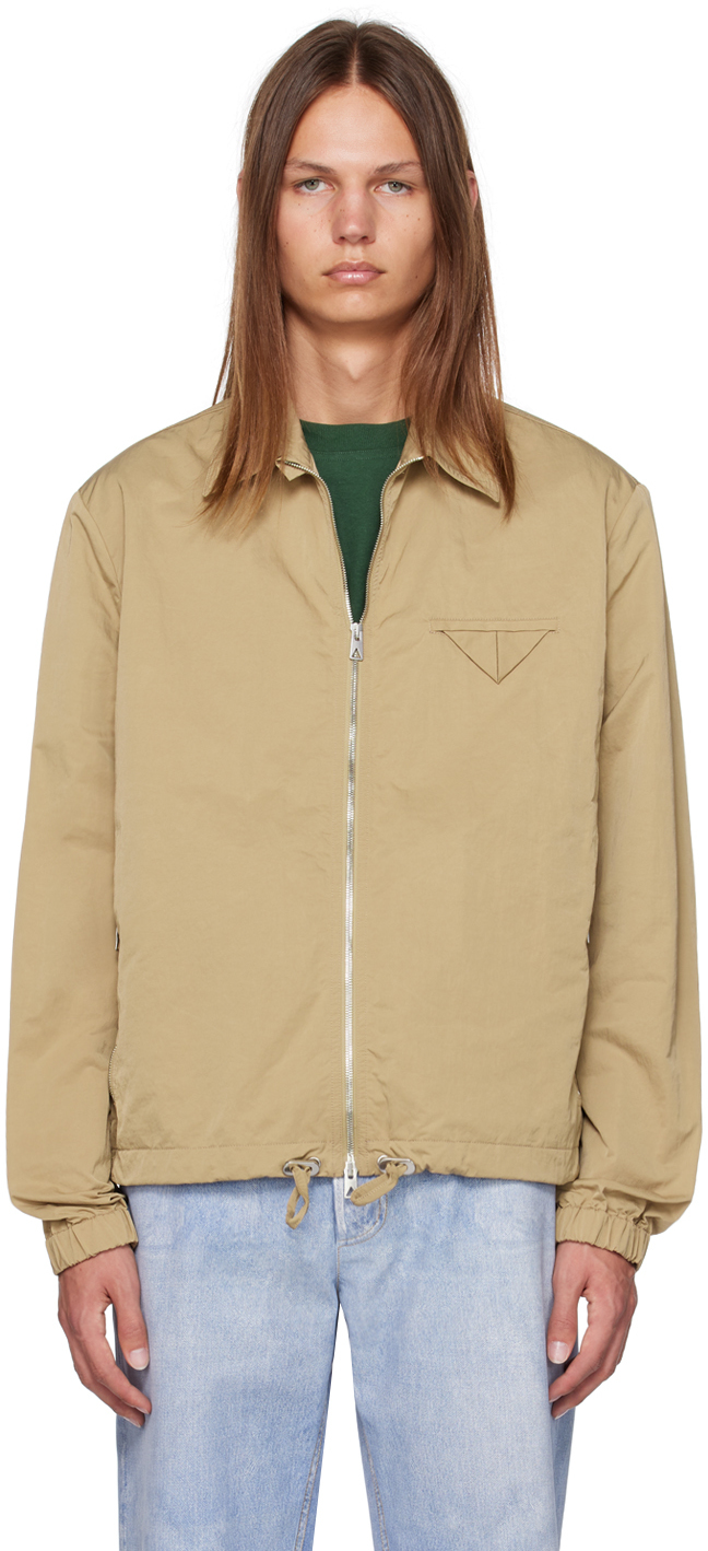 Bottega Veneta: Beige Triangle Jacket | SSENSE