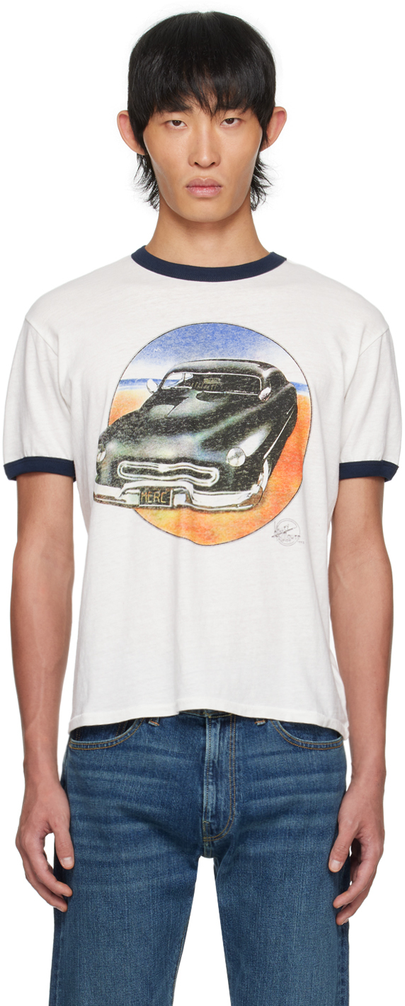 White Ringer T-Shirt by Re/Done on Sale