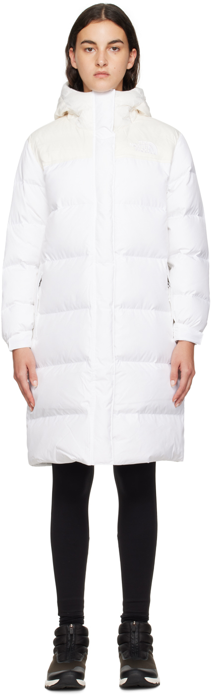 The North Face: White Nuptse Down Parka | SSENSE