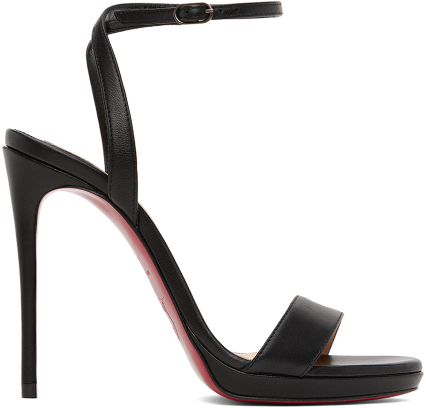 Christian Louboutin: Sandales à talon aiguille Loubi Queen 120 noires ...