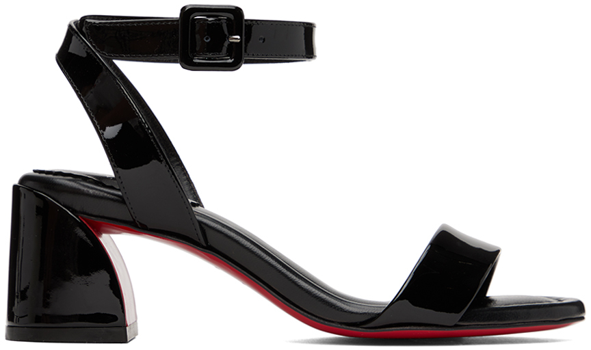 Christian Louboutin: Sandales à talon bottier Miss Sabina 55 noires ...