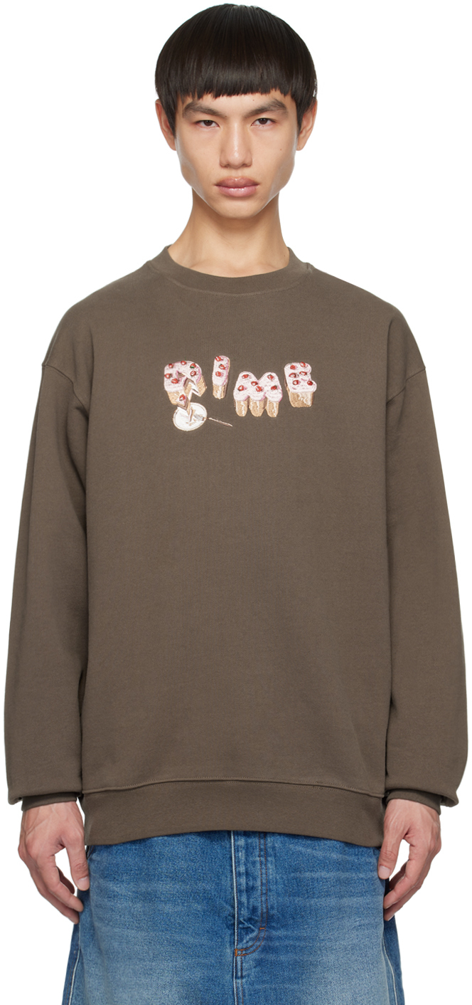 Dime: Pull molletonné brun à logo modifié | SSENSE France