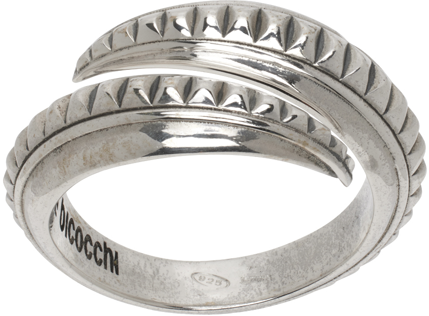 Emanuele Bicocchi: 银色 Pyramid Spiral 戒指 | SSENSE