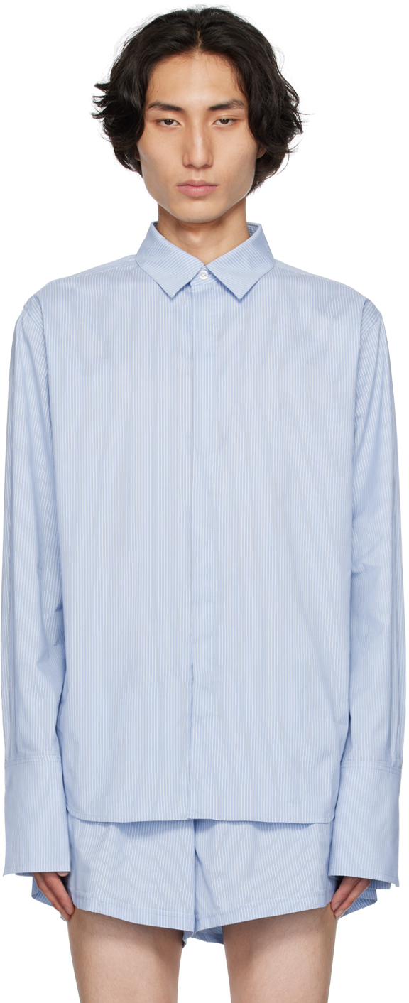 K.NGSLEY: Blue Sinder Shirt | SSENSE UK