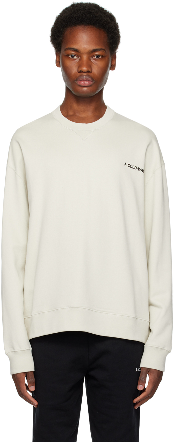 A-COLD-WALL*: Pull molletonné blanc cassé | SSENSE France