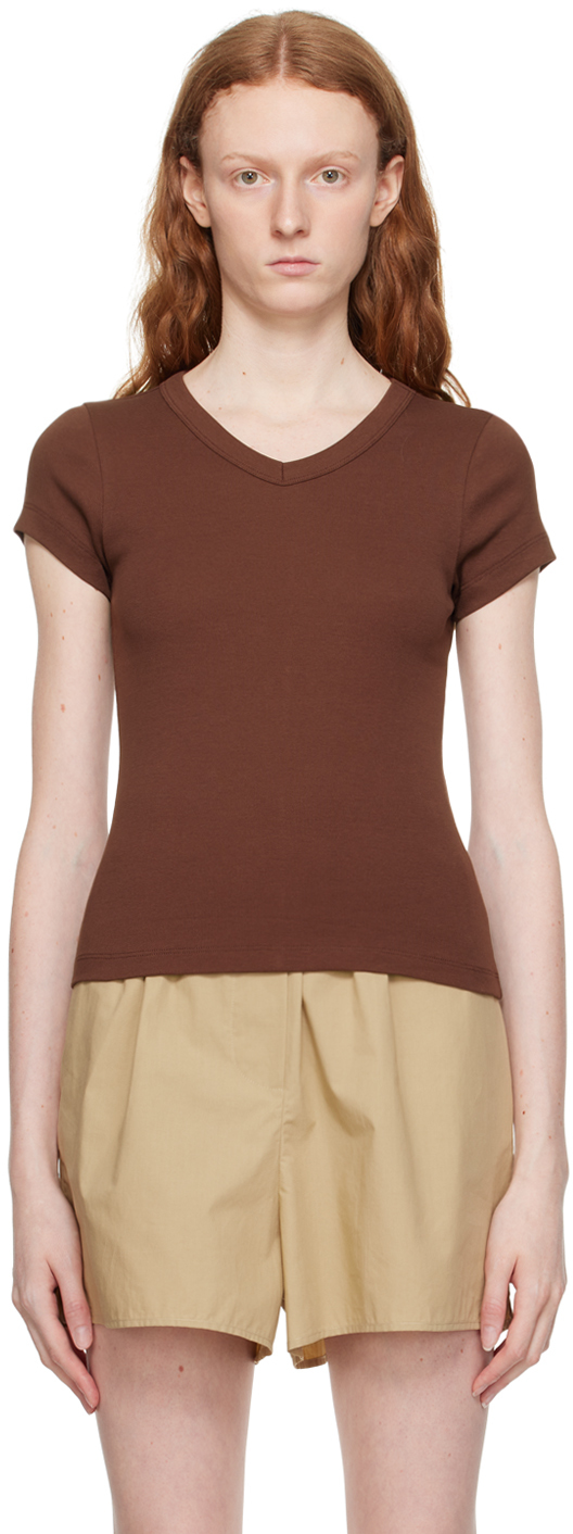 SSENSE UK Exclusive Brown Jill T-Shirt by FLORE FLORE on Sale