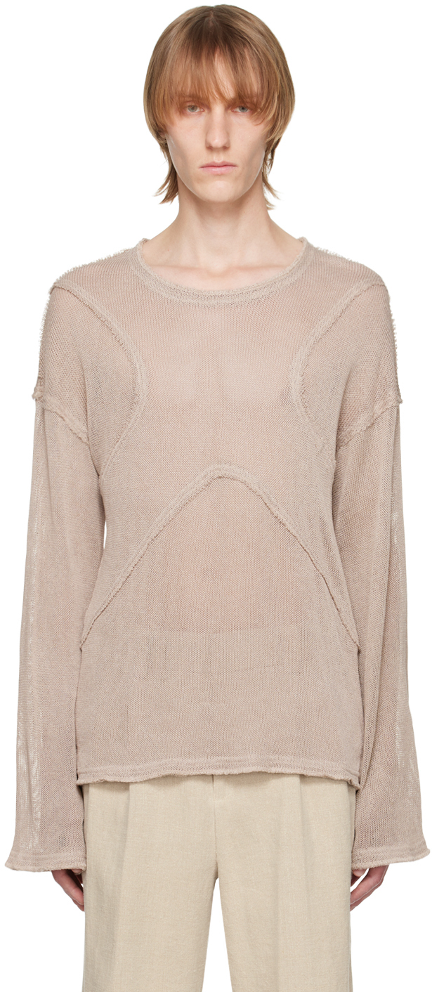 Pull semi-transparent beige édition Jordan Barrett MISBHV en solde