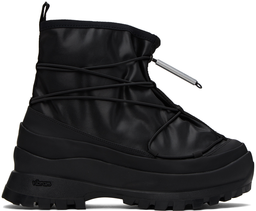 VEIN: Black Layered Boots | SSENSE Canada