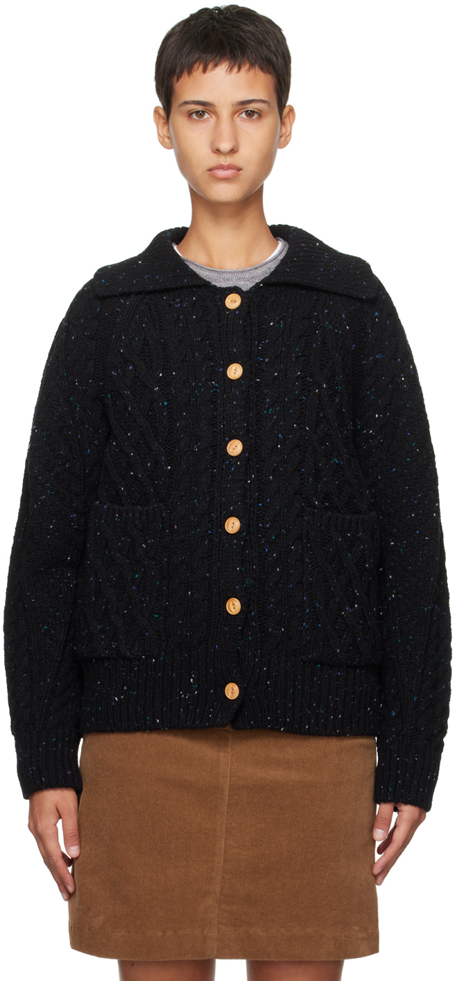 Black Raglan Cardigan by Dunst on Sale