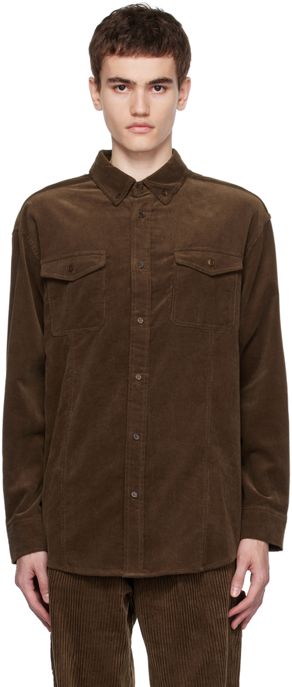 Brown Flap Pocket Shirt by Dunst on Sale