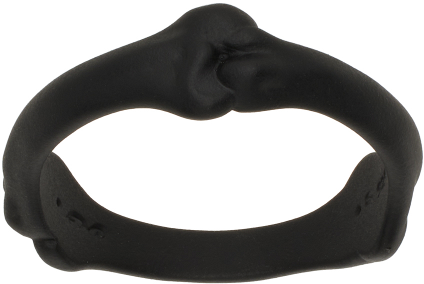 TAKAHIROMIYASHITA TheSoloist.: Black Bone Shaped Ring | SSENSE Canada