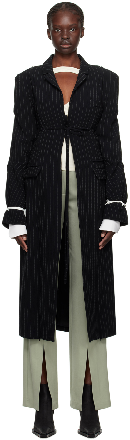 SRVC: Black Slash Coat | SSENSE