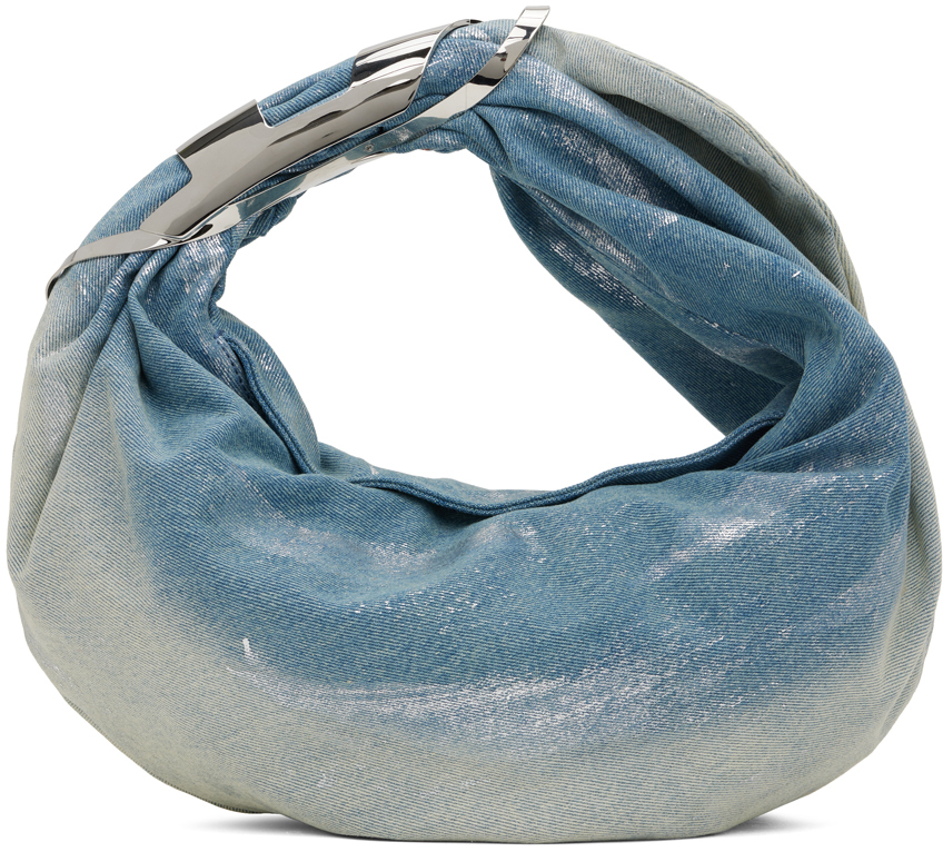 Blue Small Grab-D Denim Bag by Diesel on Sale