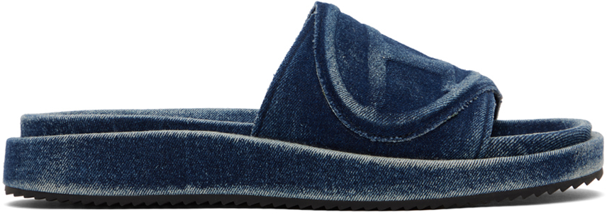 Diesel: ブルー デニム Sa-Slide D Oval スライド | SSENSE 日本