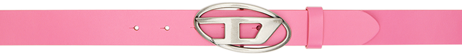 Kids Pink Logo Plaque Belt by Diesel on Sale