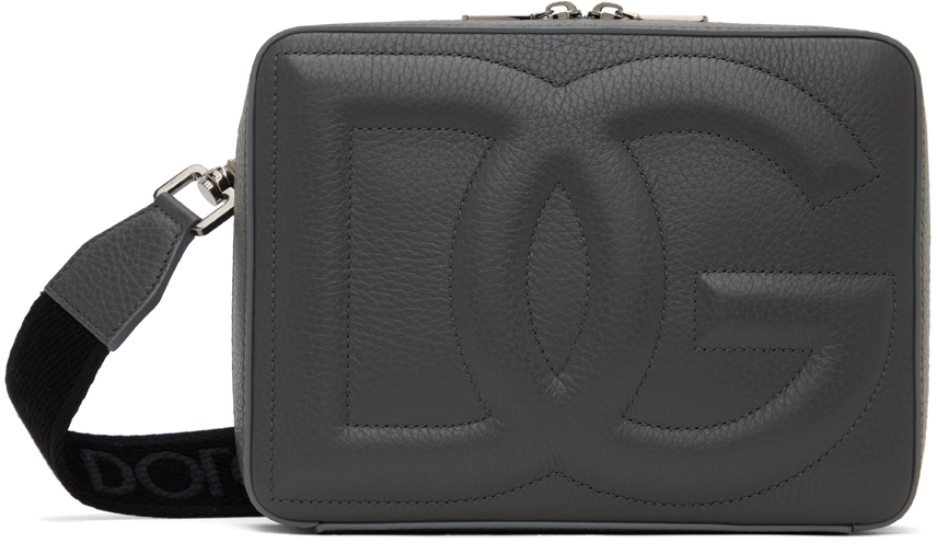 Gray Embossed Bag by Dolce&Gabbana on Sale