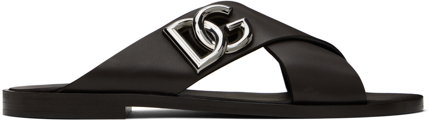 Dolce&Gabbana: Brown DG Light Sandals | SSENSE Canada