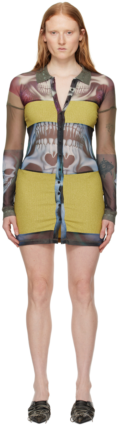 Multicolor Semi-Sheer Minidress by Ottolinger on Sale