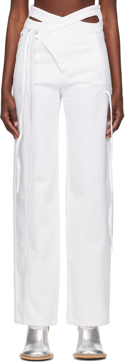 SSENSE Exclusive White Jeans by Ottolinger on Sale