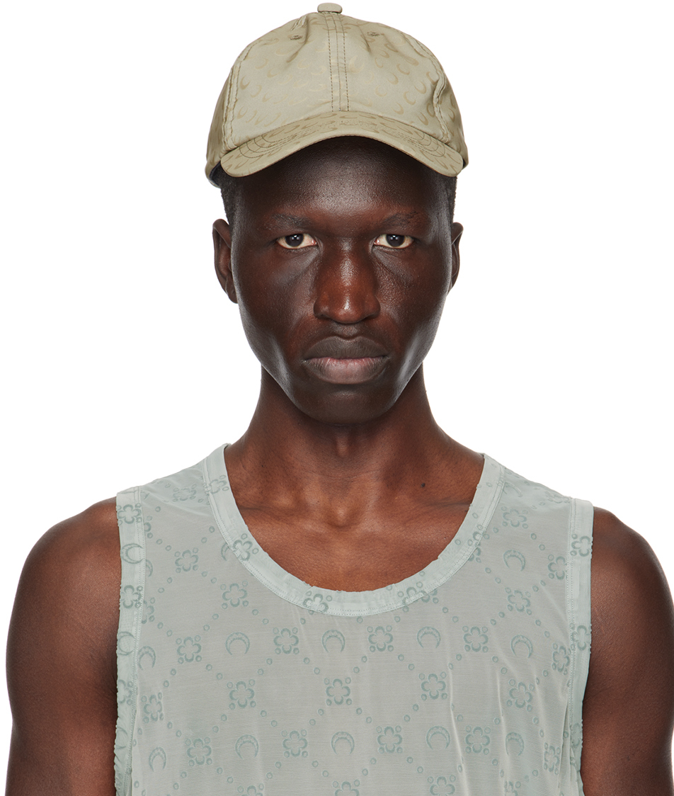 Marine Serre: Khaki All Over Moon Reflective Jersey Cap | SSENSE UK