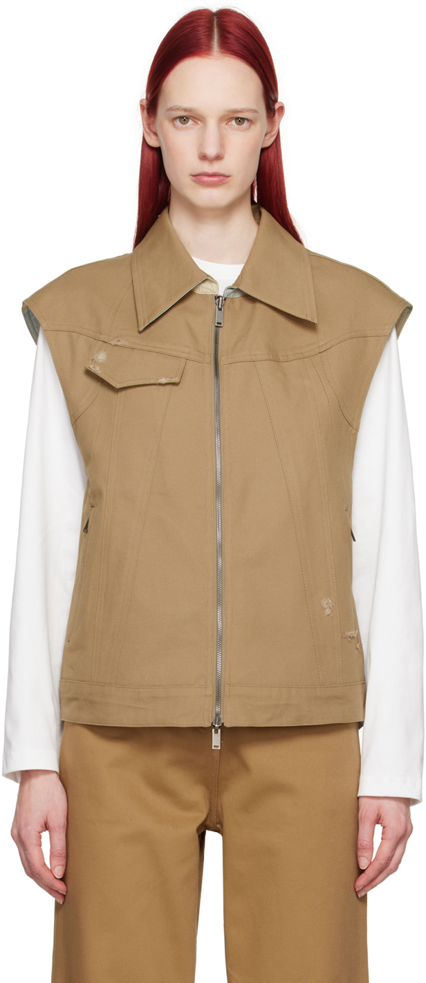 ADER error: Beige Poel Reversible Vest | SSENSE