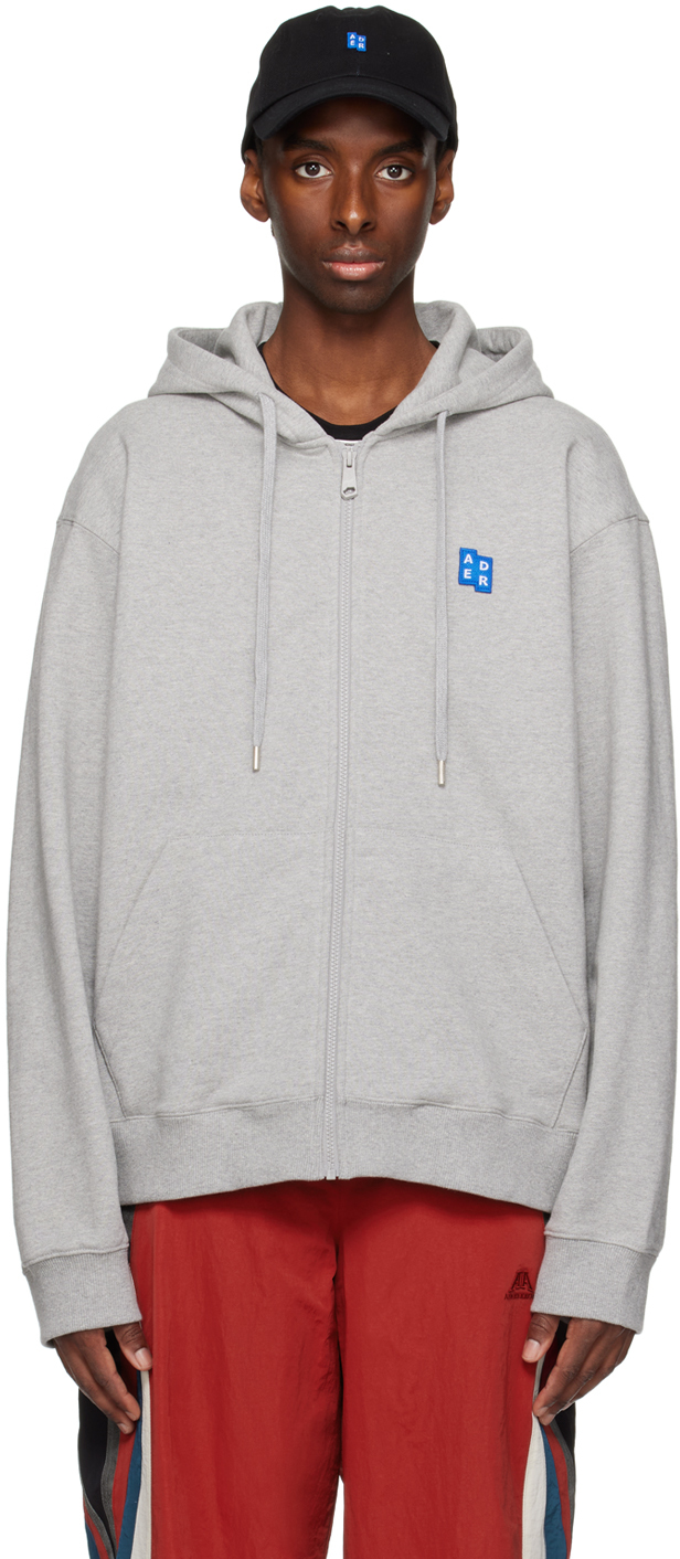 ADER error: Gray Zip Hoodie | SSENSE UK