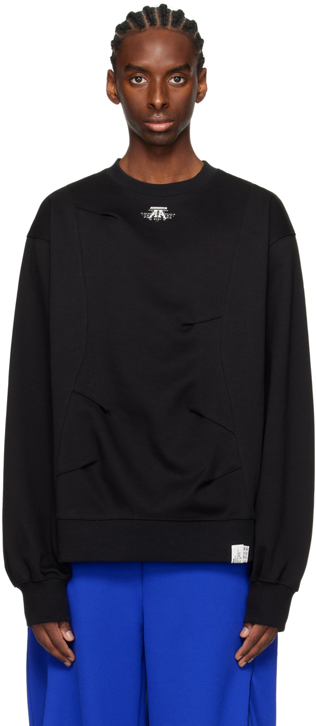 ADER error: Black Embroidered Sweatshirt | SSENSE Canada