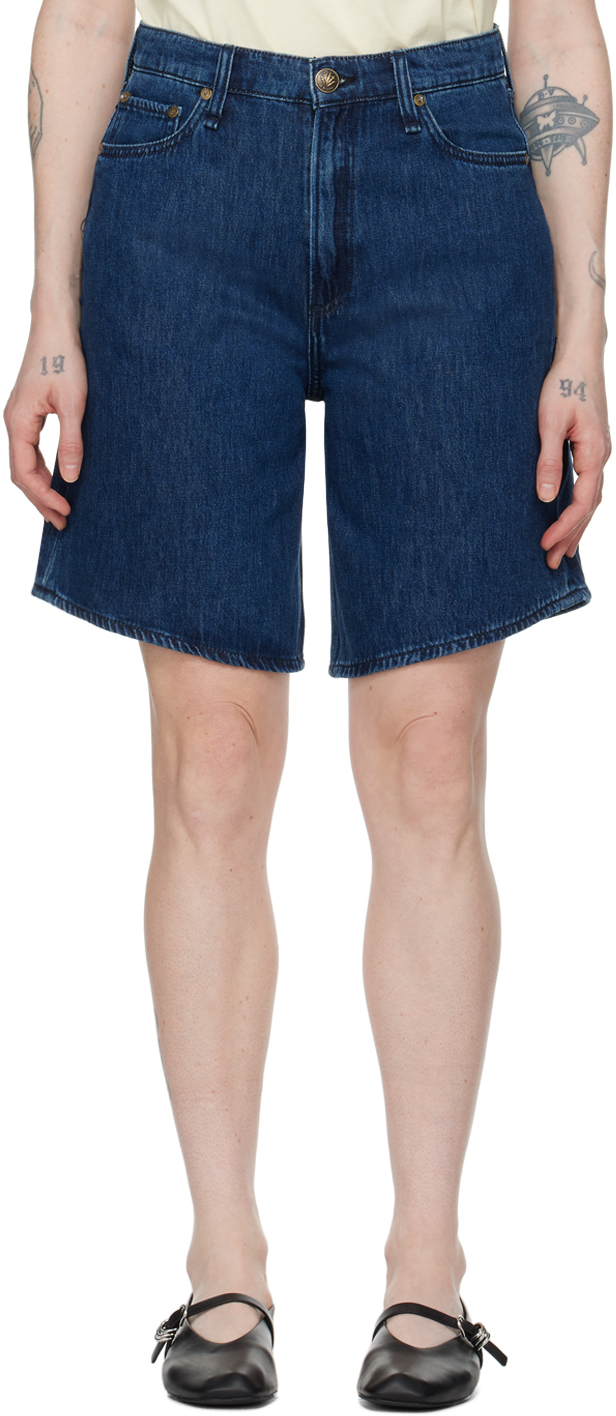 Navy McKenna Denim Shorts by rag & bone on Sale