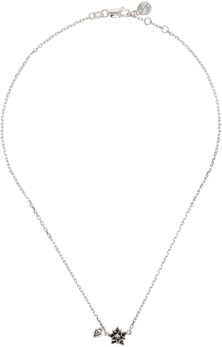 Stolen Girlfriends Club: Silver Mini Bloom Necklace | SSENSE