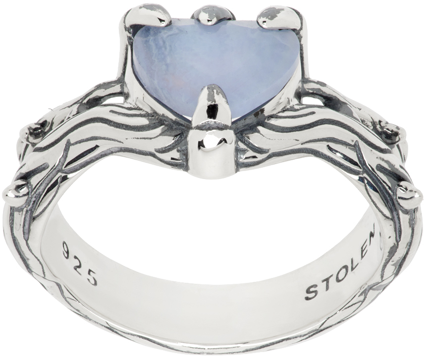 Stolen Girlfriends Club: Silver Twisted Heart Ring | SSENSE Canada