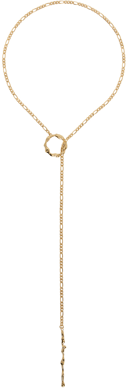 Gold Lava Lariat Necklace by FARIS on Sale