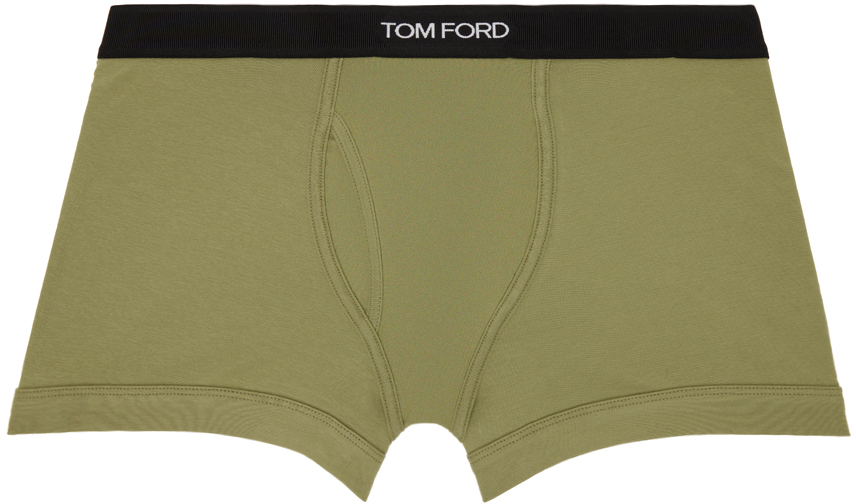 Green Classic Fit Boxer Briefs by TOM FORD on Sale
