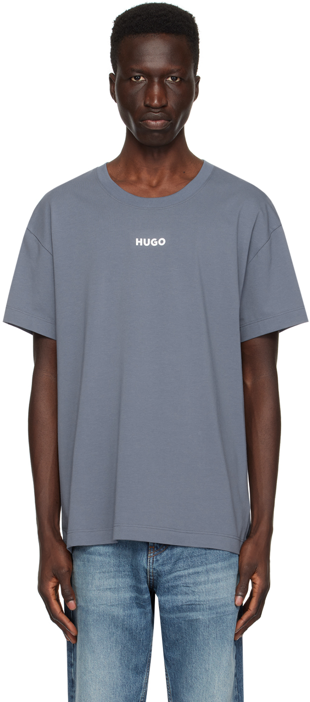 Blue Print T-Shirt by Hugo on Sale