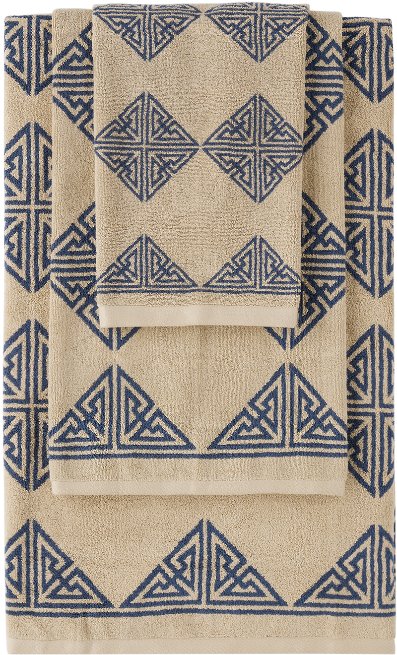 Navy & Off-White Alma Core Bath Set, 3 pcs by Autumn Sonata | SSENSE