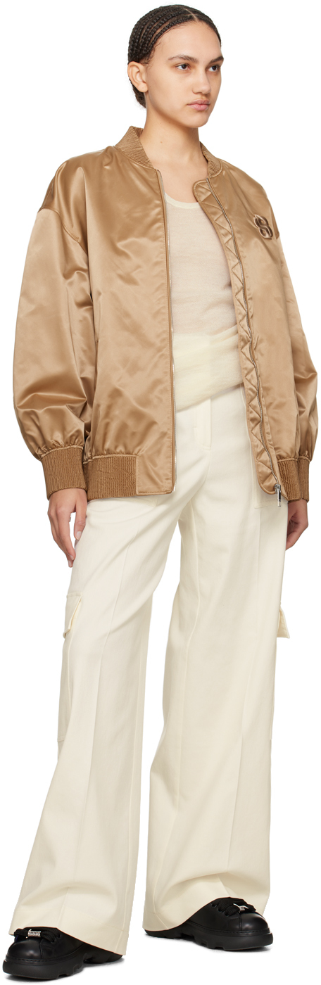 Hugo Boss Tan Zip Bomber Jacket In 260 Medium Beige | ModeSens